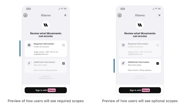 Web SDK integration for Sign in with Klarna